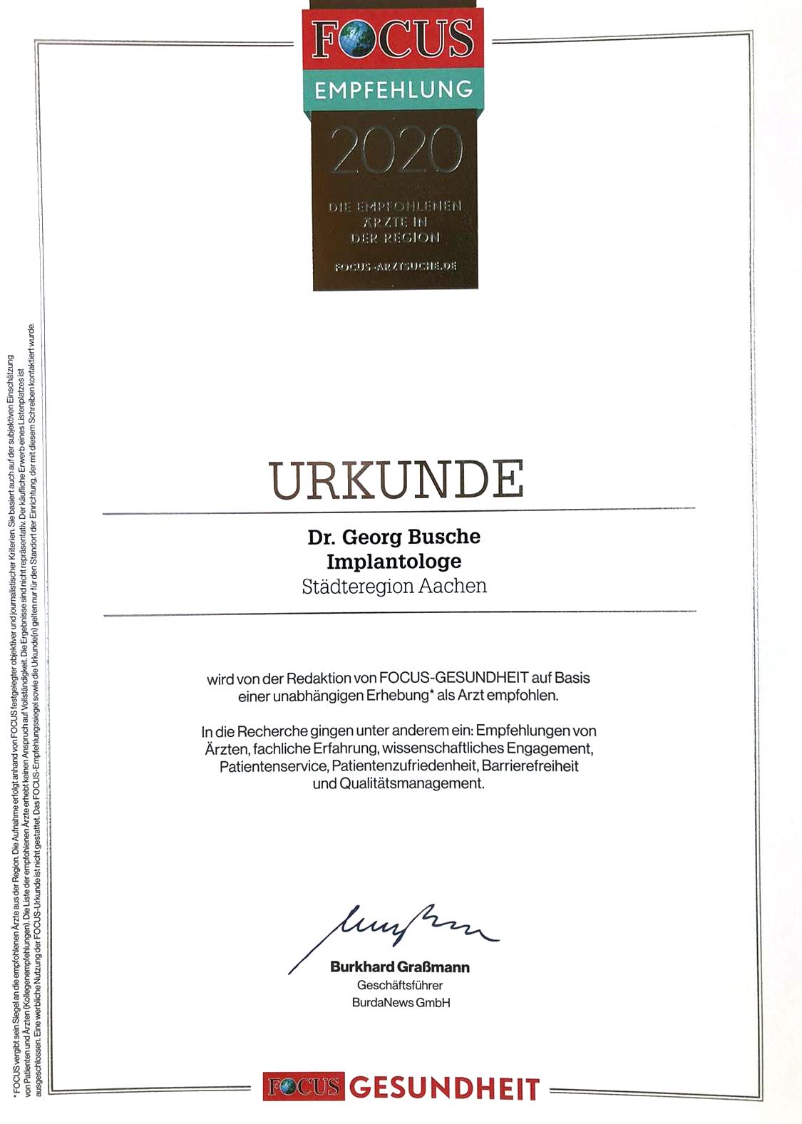 Dentist in Aachen & expert in implantology | Dr. Georg Busche